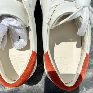 Tory Burch | Shoes | Tory Burch New Tlogo Sneaker Leather Suede Trim ...